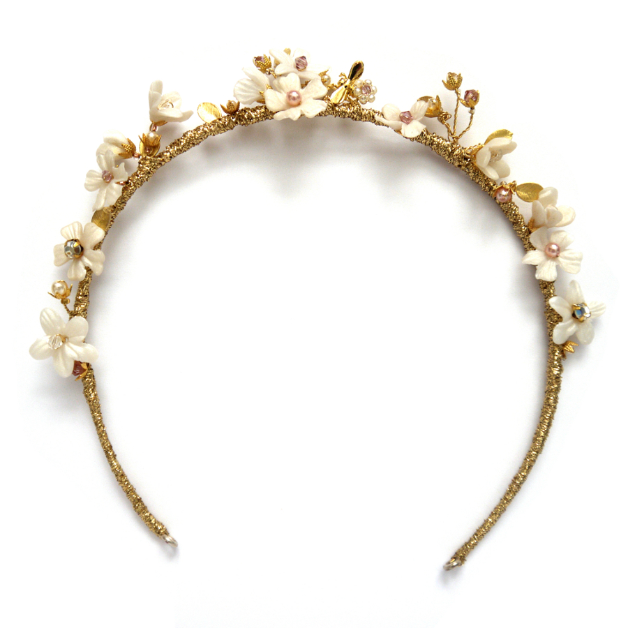 Dancing Bee Bridal Tiara - Bee wedding tiara crown with flowers